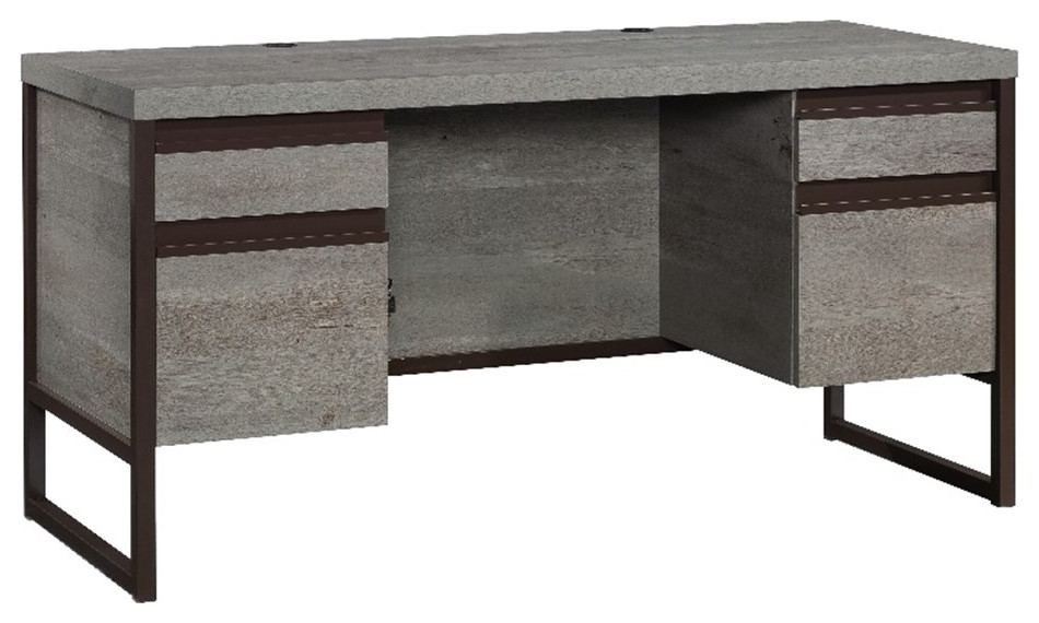 Sauder Manhattan Gate Engineered Wood Computer Desk in Mystic Oak ...