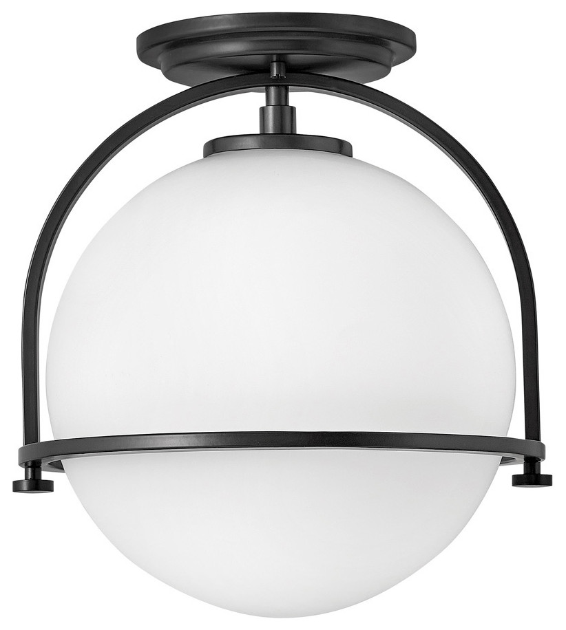 Hinkley Somerset 11.5" Small Semi-Flush Mount Ceiling Light, Black, 11. ...
