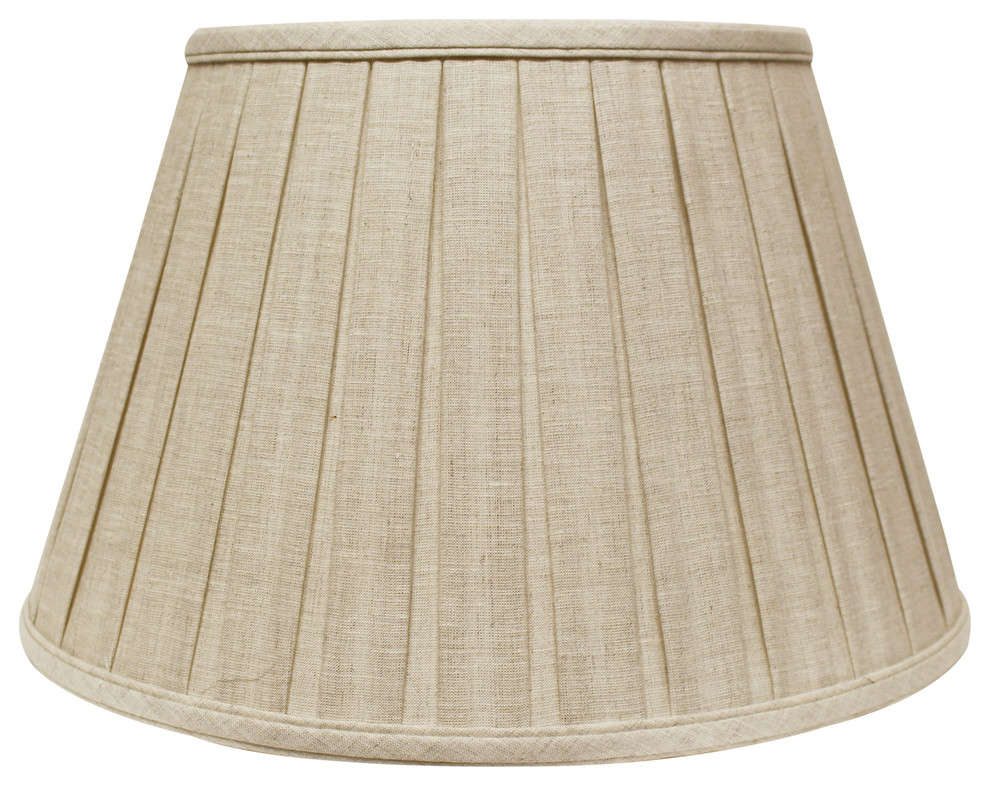 Slant Linen Box Pleat Softback Lampshade With Washer Fitter, Oatmeal ...