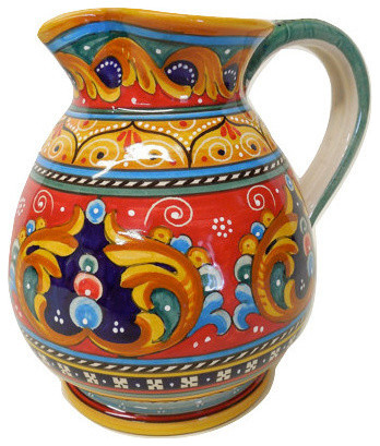 Deruta Ceramiche Sberna Antico Geometrico Pitcher - Mediterranean ...