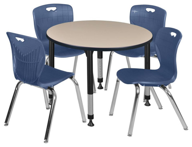 Round Height Adjustable Classroom Table - Contemporary - Kids Tables ...