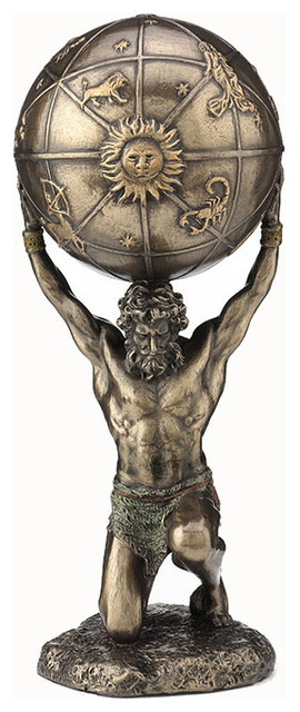 Atlas Carrying The Celestial Sphere Statue - Traditional - Decorative ...
