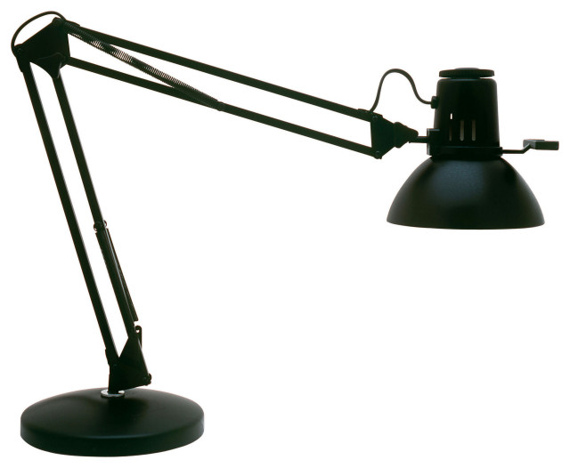 Spring Balanced Arm Desk Lamp, Gloss Black, 36" Reach - Traditional ...