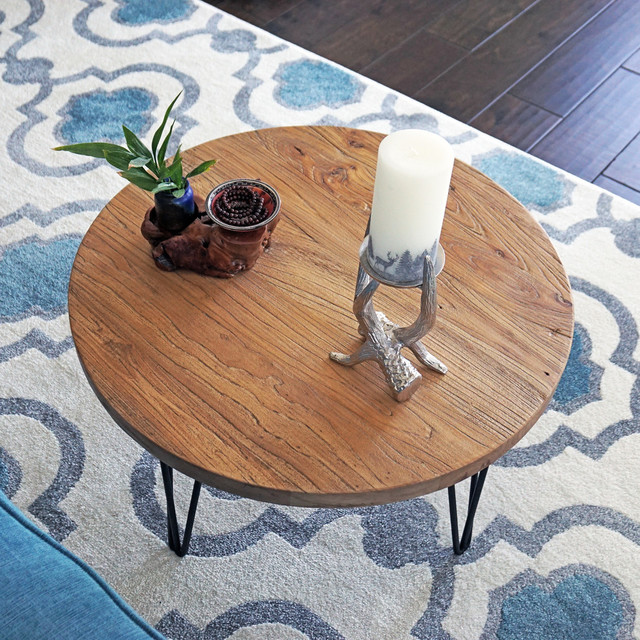 Rustic Round Old Elm Coffee Table - Industrial - Coffee Tables - by ... Rustic Round Old Elm Coffee Table - Industrial - Coffee Tables - by ...