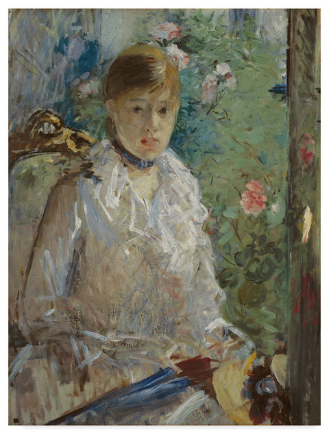 Berthe Morisot 'Young Woman Sitting' Canvas Art, 19"x14" - Traditional ...