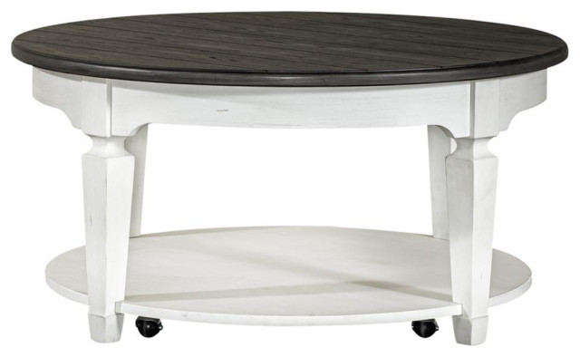Round Cocktail Table Cottage White - Farmhouse - Coffee Tables - by ...