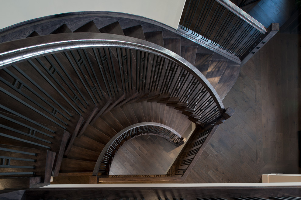 Stacked Blocks Style Curved Stair - Contemporary - Staircase - Edmonton ...