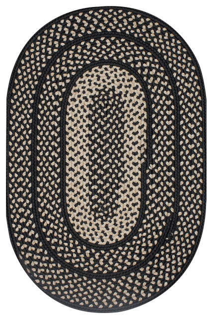 Homespice Decor - 27 x 45" Oval Iron Ridge Ultra Durable Braided Rug ...