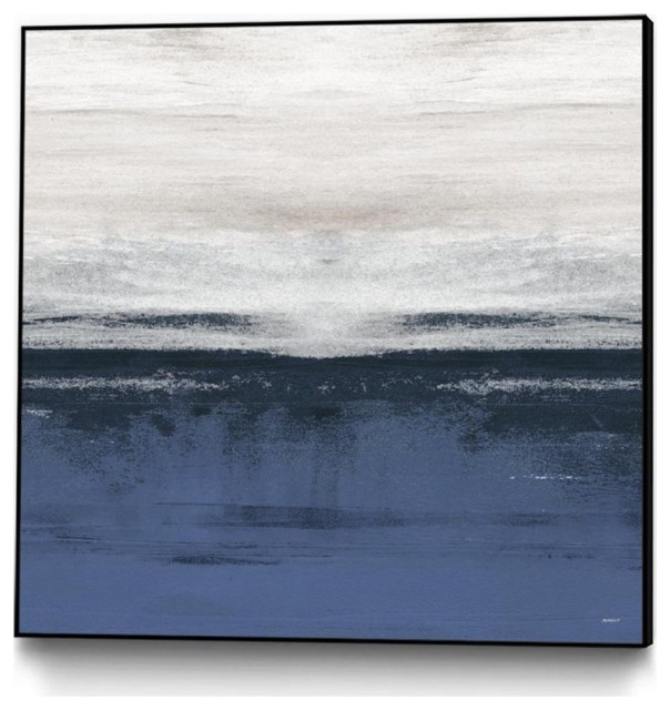 Giant Art Canvas 30x30 Familiar Feeling Blue Square II Framed in Multi ...