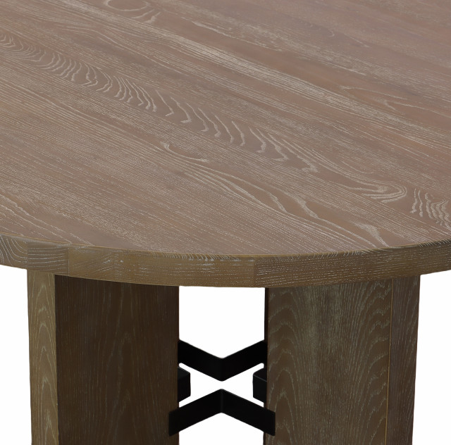 Fraser Round Dining Table, Brown - Transitional - Dining Tables - by LH ...