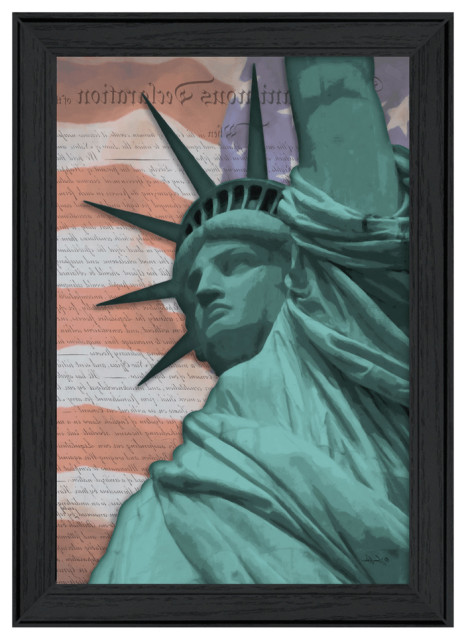 Lady Liberty Black Framed Print Wall Art - Contemporary - Prints And ...