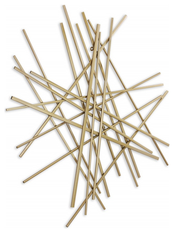 Gold Rod Abstract Wall Art - Contemporary - Metal Wall Art - by ...