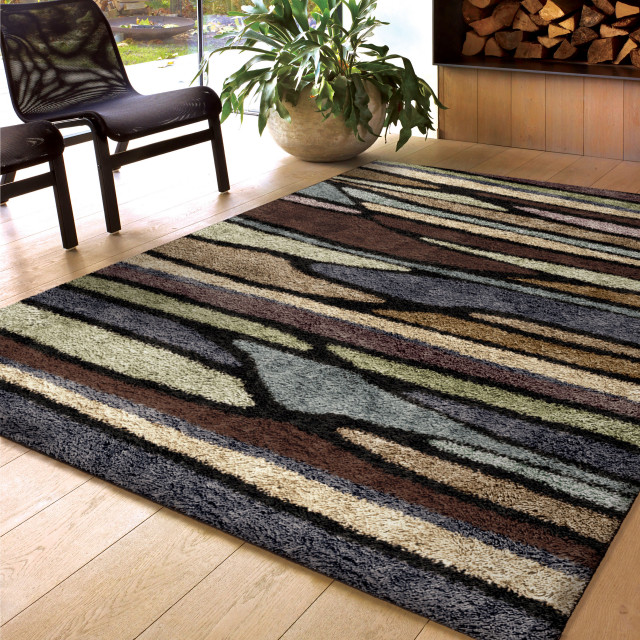 Orian Shag-Ri-La Plateau Rainbow 63"x90" - Contemporary - Area Rugs ...