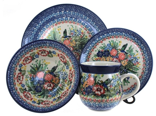 Hummingbird 16-Piece Dinner Set - Traditional - Dinnerware Sets - by ...