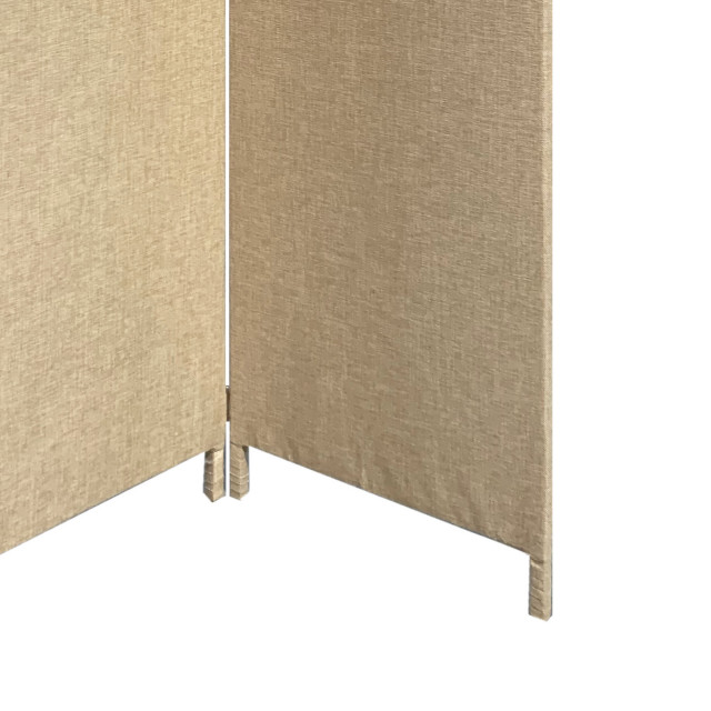 Benzara BM220196 3 Panel Fabric Wooden Screen with Straight Legs, Beige ...