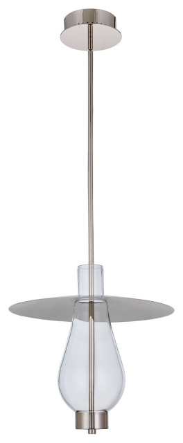 Hugo LED Pendant, Polished Nickel - Transitional - Pendant Lighting ...