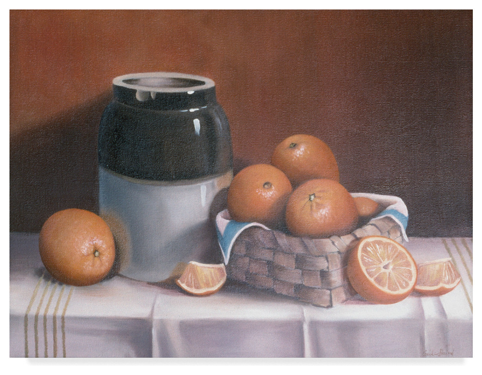 Cecile Baird 'Crock With Oranges' Canvas Art, 19"x14", 19"x14 ...