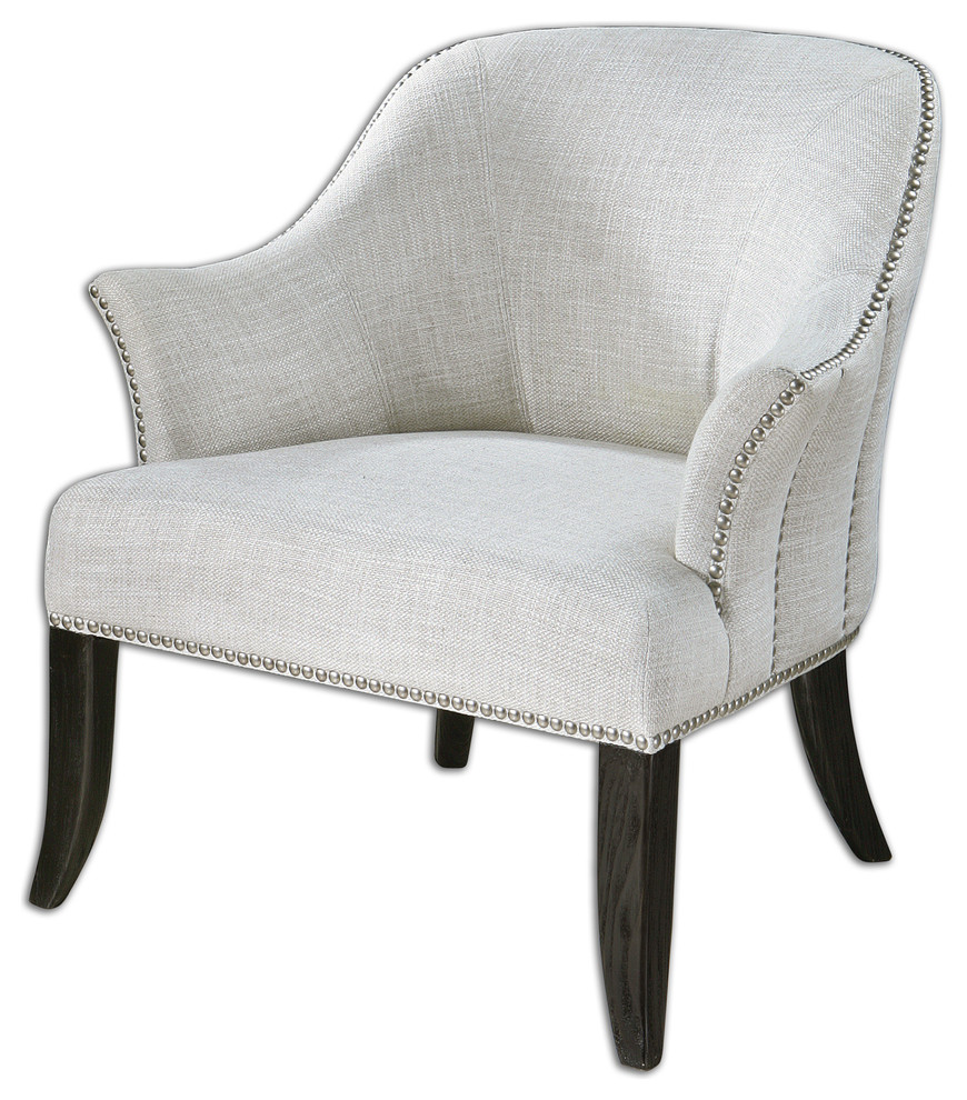 Uttermost Leisa White Armchair - Transitional - Armchairs And Accent ...