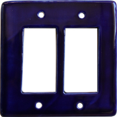Cobalt Blue Talavera Double Decora Switch Plate, Size: 5.25" W x 4.75 ...