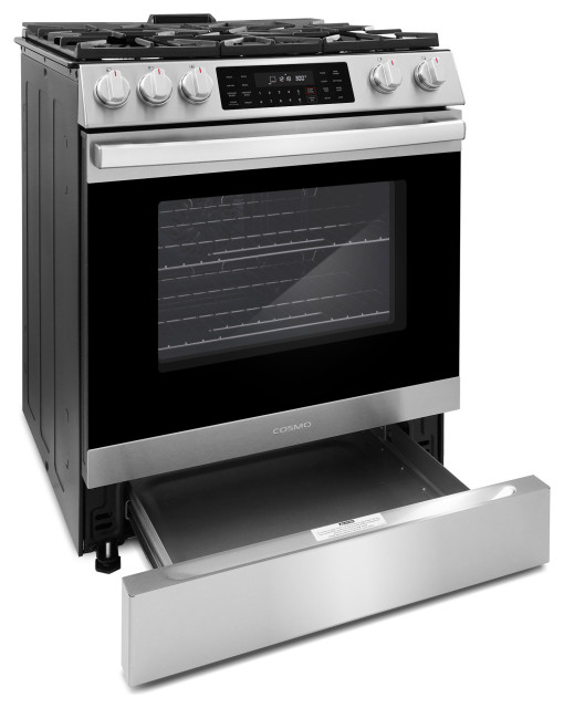 30 in. 6.1 cu. ft. Gas Range with 5 Sealed Gas Burners in Stainless ...