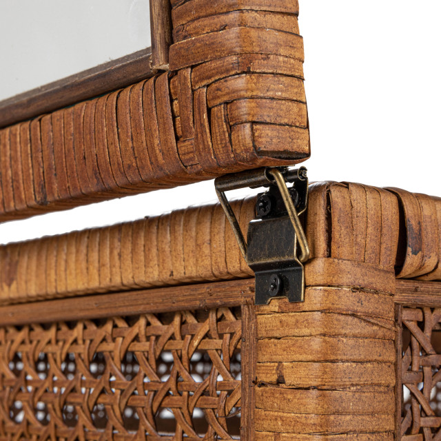 Olive Grove Woven Rattan Display Boxes, Glass Top - Tropical ...