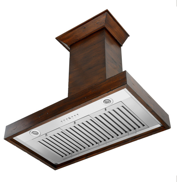 ZLINE 30 in. Wooden Wall Mount Range Hood, Walnut Includes Motor, KBRR ...