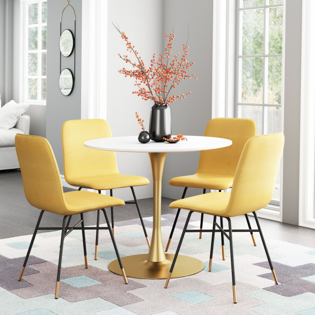 Opus Dining Table White & Gold - Contemporary - Dining Tables - by Sideboards and Things | Houzz