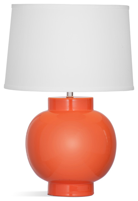 Orange Table Lamp White Tapered Shade Bonnie Table Lamp - Contemporary ...