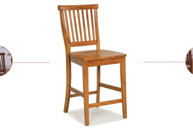 Homestyles Americana Wood Counter Stool in Brown - Transitional - Bar ...