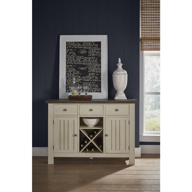 Bremerton Slat Server, Saddledust-Oyster Finish - Transitional ...