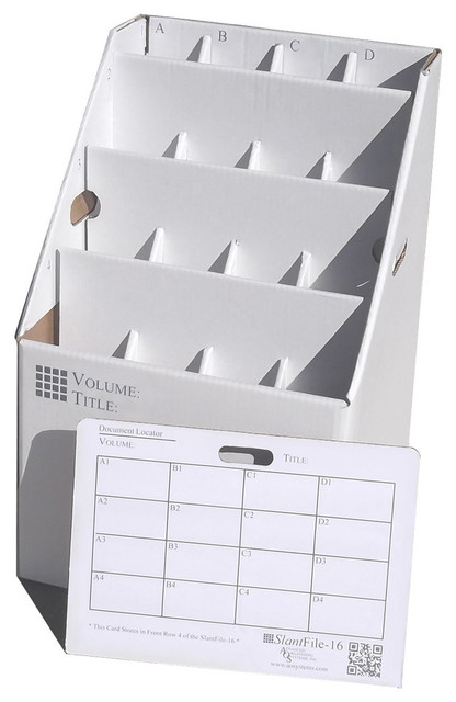 AOS SlantFile Roll File Storage With 16, 4"x4" Compartments ...
