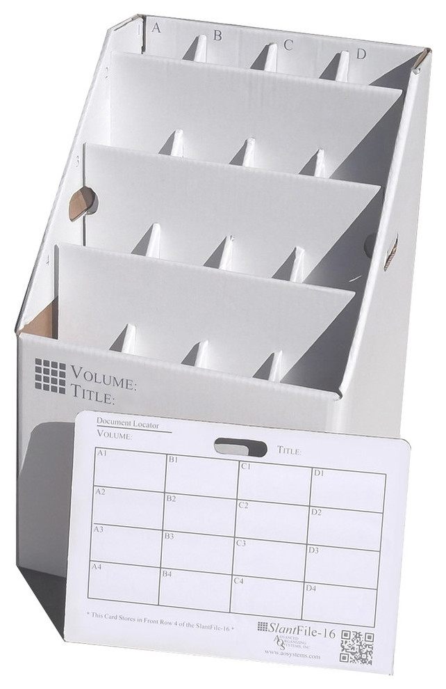 AOS SlantFile Roll File Storage With 16, 4"x4" Compartments ...