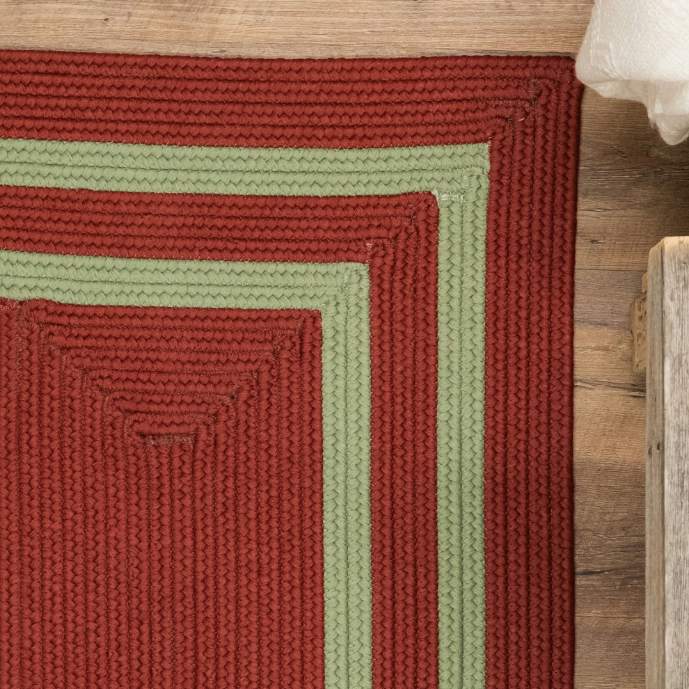 Double Border Christmas Rug, Red/Green 42"x66" - Contemporary - Outdoor ...