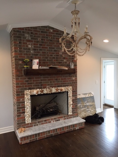 Shell Encrusted Fireplace Surround - Mantoloking, NJ - Beach Style ...