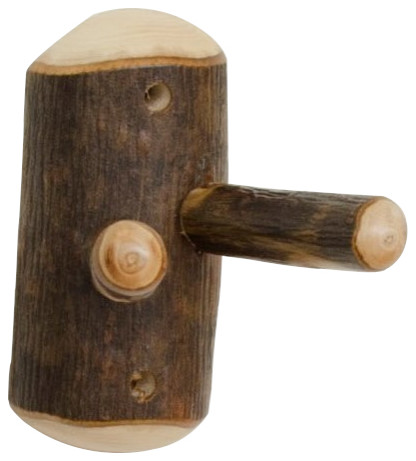 Hickory Log Robe Holder - Rustic - Robe & Towel Hooks - by Furniture ...