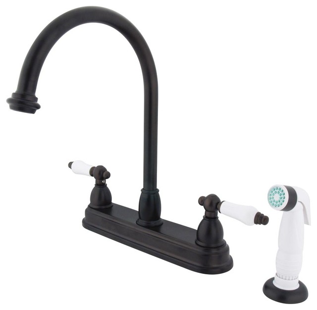 Two Handle 8" Kitchen Faucet with Non-Metallic Sprayer KB3755PL ...