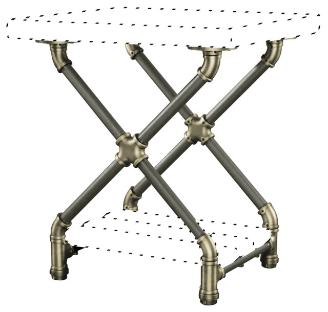 Houston Industrial Side Table Pipe Frame - Industrial - Side Tables And ...