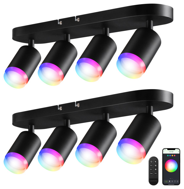 2-Pack Smart LED Track Lighting, WiFi RGBCW Track Lighting Fixtures ...