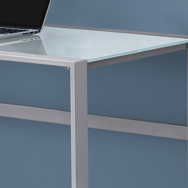 22" Silver Rectangular Computer Desk - Contemporary - Desks And Hutches ...