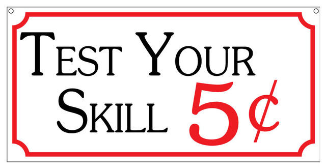 Test Your Skill 5C, Aluminum Boardwalk Fair Carnival Park Sign, 6"x12 ...
