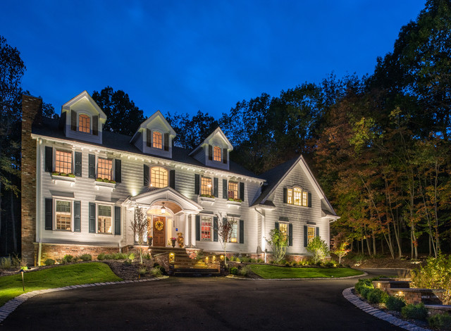 Franklin Lakes Center Hall Colonial - Traditional - Exterior - New York ...
