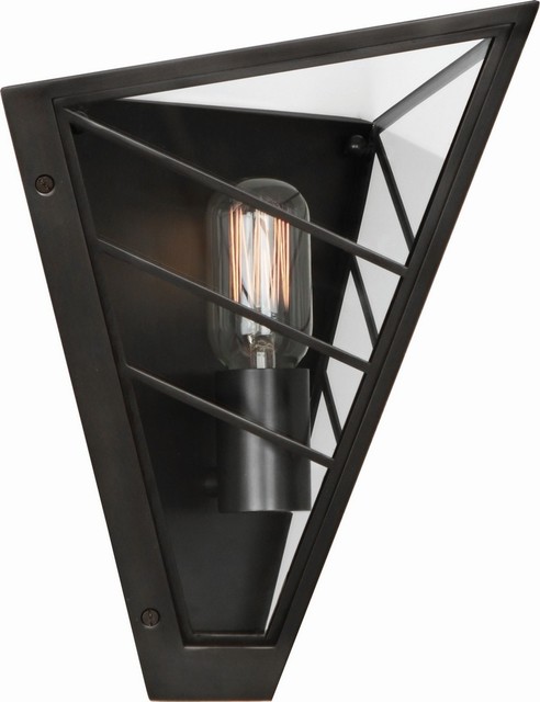 Octavius 1-Light Wall Sconce Deep Patina Bronze Clear Glass ...