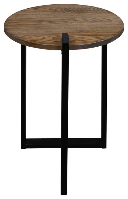 American Trails Sundial Contemporary Round End Table - Industrial ...