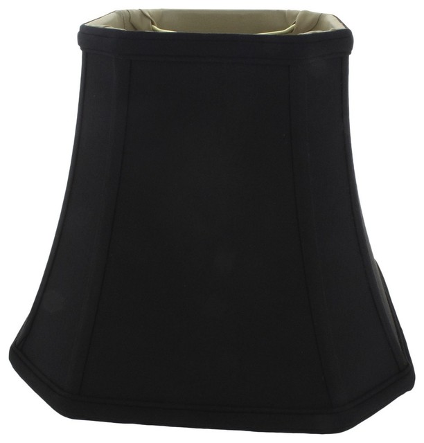 Black Silk 10" Flared Rectangular Lampshade - Traditional - Lamp Shades ...
