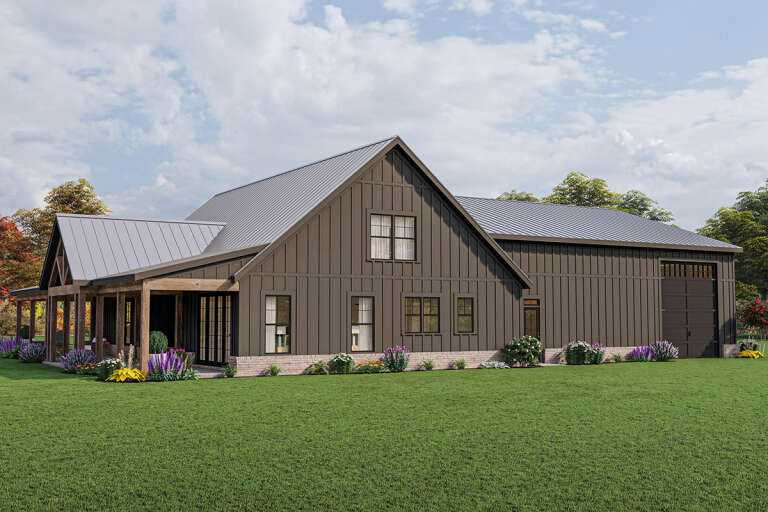 Exclusive Barn House Plan 009-00317 - Rustic - Exterior - Atlanta - by ...