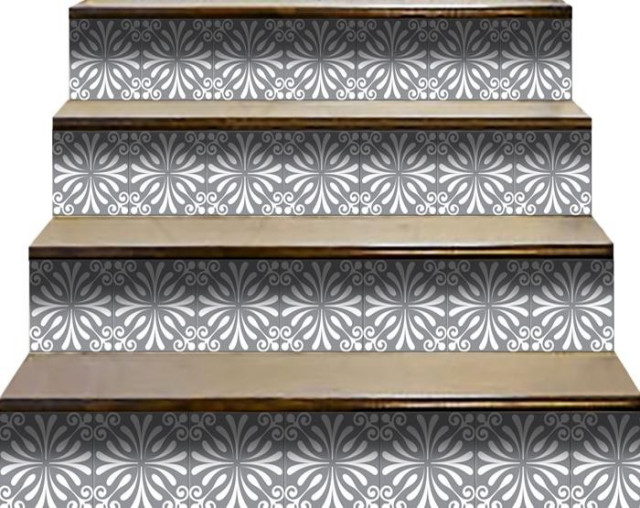 5" X 5" Gray And White Spire Peel And Stick Removable Tiles ...