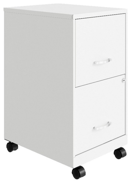 Pemberly Row 18" 2 Drawer Mobile Ultra Pedestal Metal File Cabinet ...