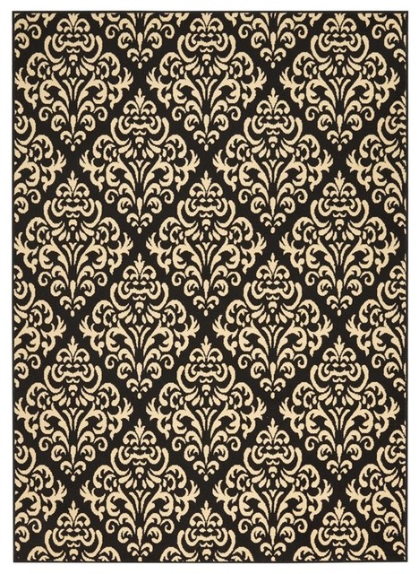 Nourison Grafix Black Area Rug 5'3"x7'3", 7'10"X9'10" - Traditional ...