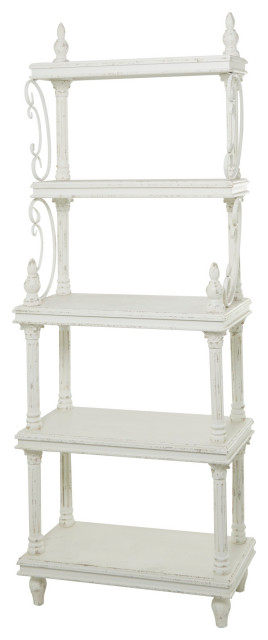 Country Cottage White Wood Shelving Unit 561811, 32" x 16" x 86 ...