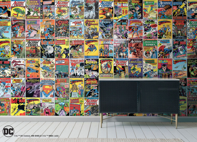 Classic Dc Comics Covers Peel and Stick Wallpaper Mural - Contemporary ...